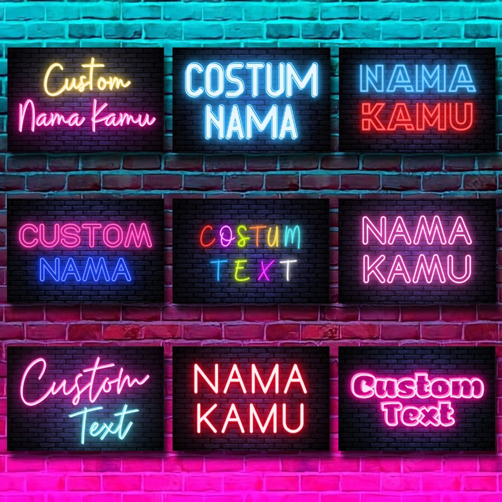 Jual [COD] CUSTOM TEXT NEON Poster kayu/hiasan dinding/pajangan dinding ...
