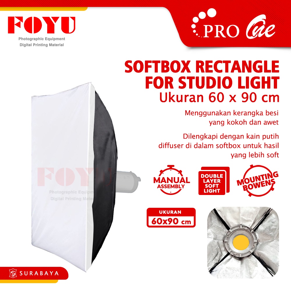 Jual Pro One | Softbox Rectangle for Studio Flash Light Continuous ...