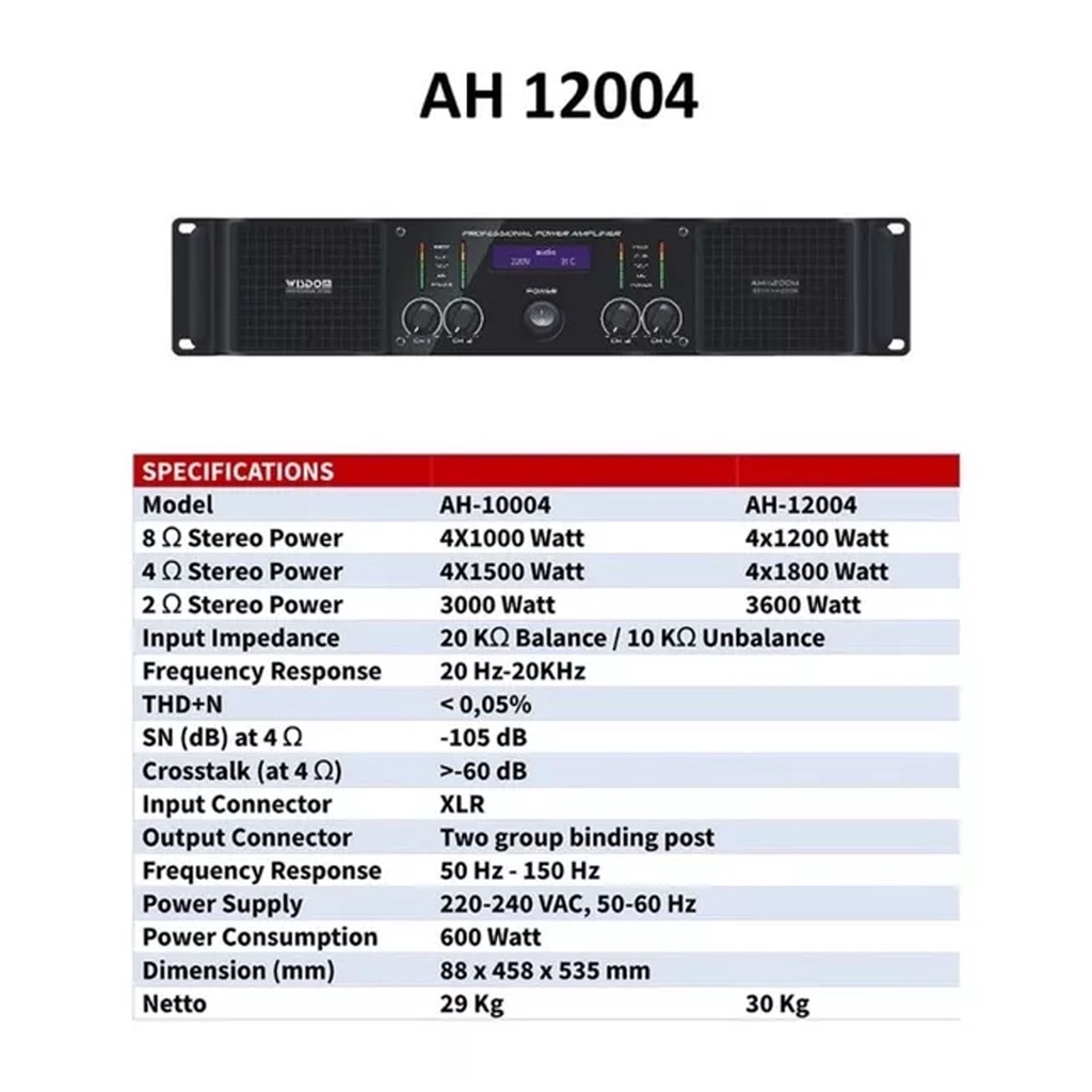 Jual Wisdom AH-12004 Power Amplifier AH12004 AH 12004 | Shopee Indonesia