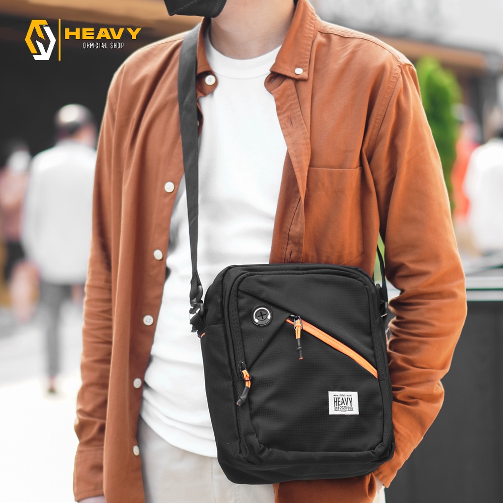 Jual Tas Selempang Pria Heavy K-4077 Black - Tas slingbag kasual ...