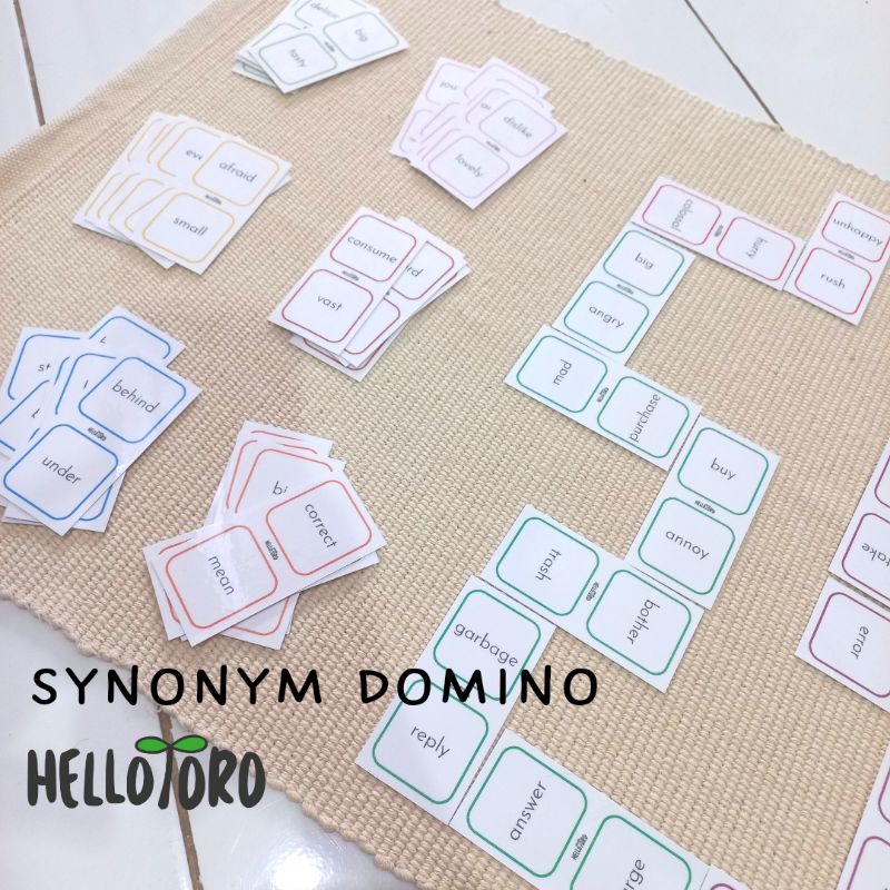 Jual Synonym Domino Montessori Language Word Study Belajar Sinonim ...