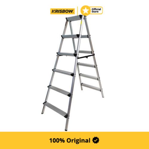 Jual Krisbow Ladder Tangga Lipat Aluminium No Handle 6 Step 1.6 M ...