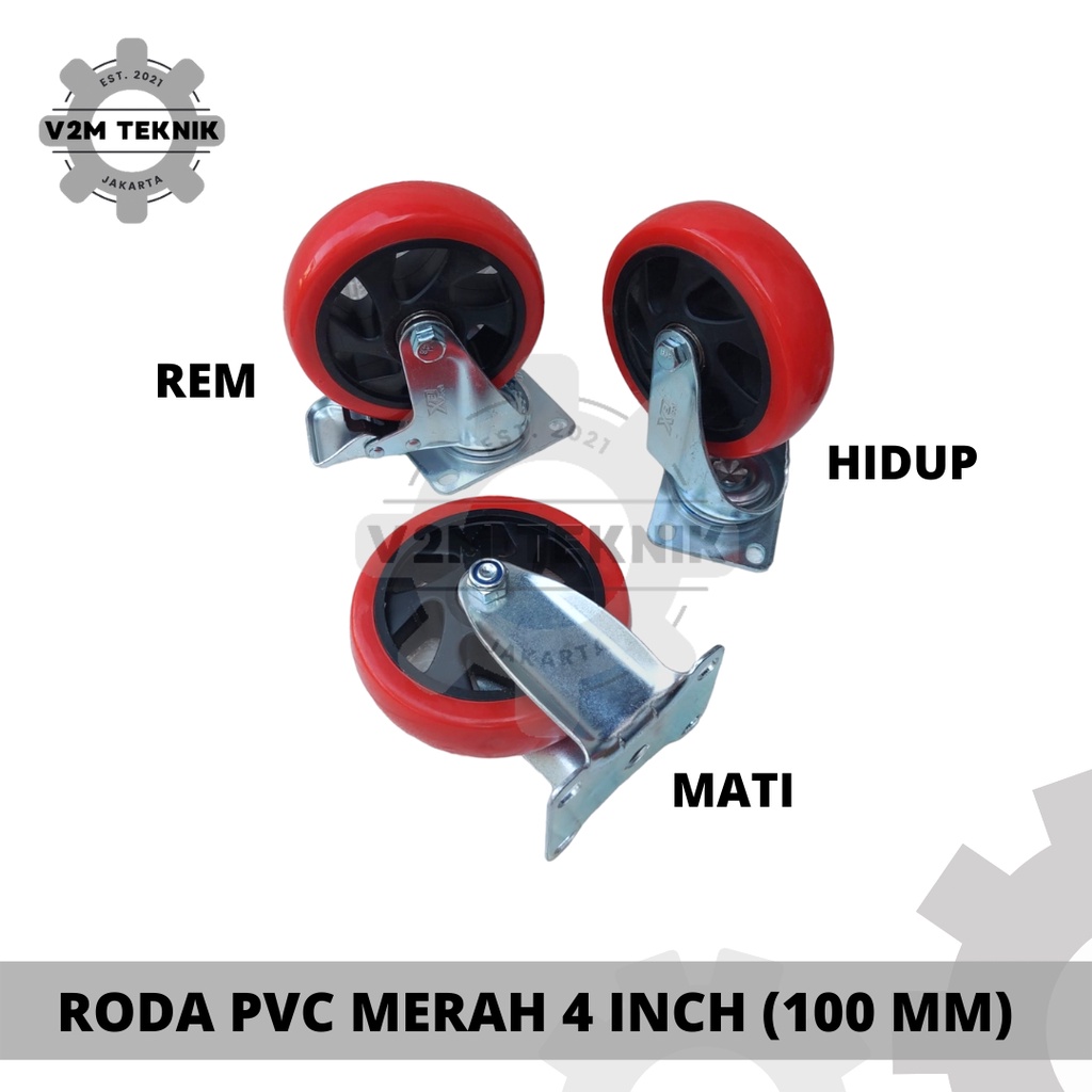 Jual XP TOOL Roda PVC Merah 4 Inch / Roda Trolley Wheel / Roda Troli ...