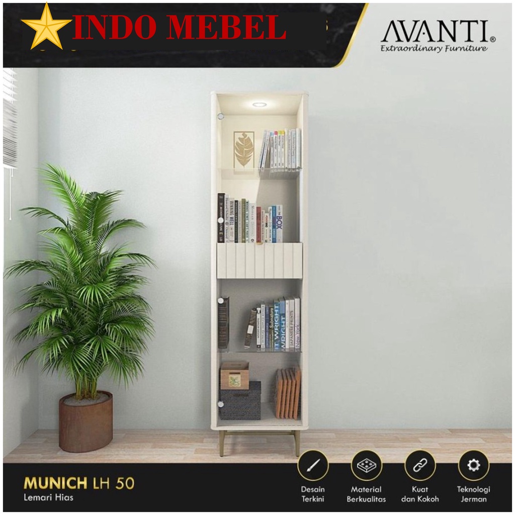 Jual Lemari Hias / Rak Kaca Display Pajangan / MUNICH LH50 Putih Kecil ...