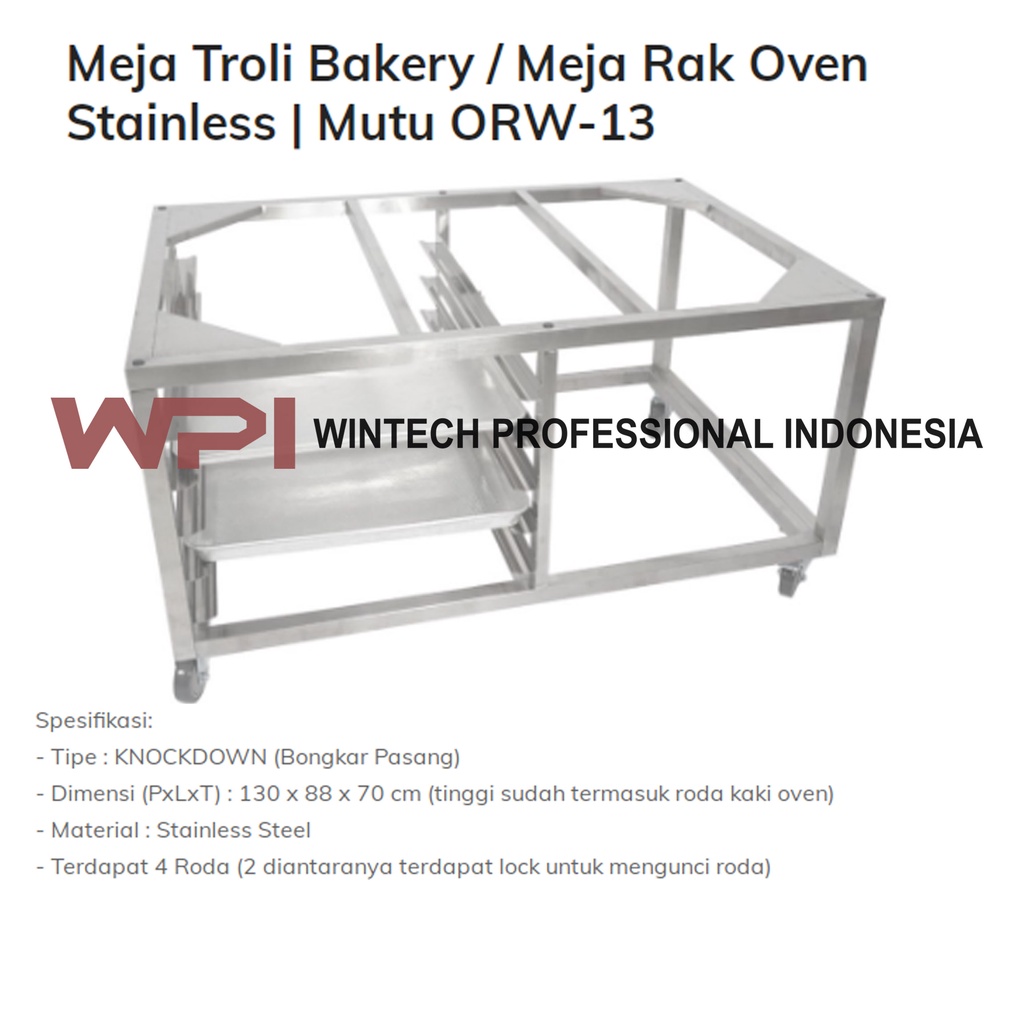 Jual ORW-13 Meja Troli Bakery - Meja Rak Oven - Meja Oven Knockdown ...