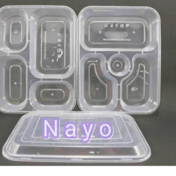 Jual Baru Spesial Kotak makan bento box plastik 4 sekat OTI (25 pcs ...