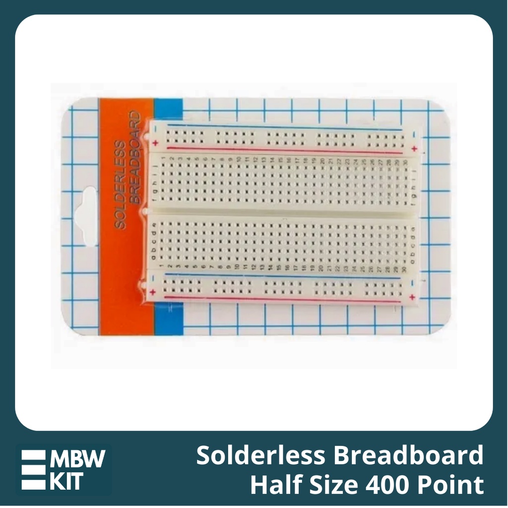 Jual Solderless Breadboard Half Size 400 Lubang 83x55mm | Shopee Indonesia
