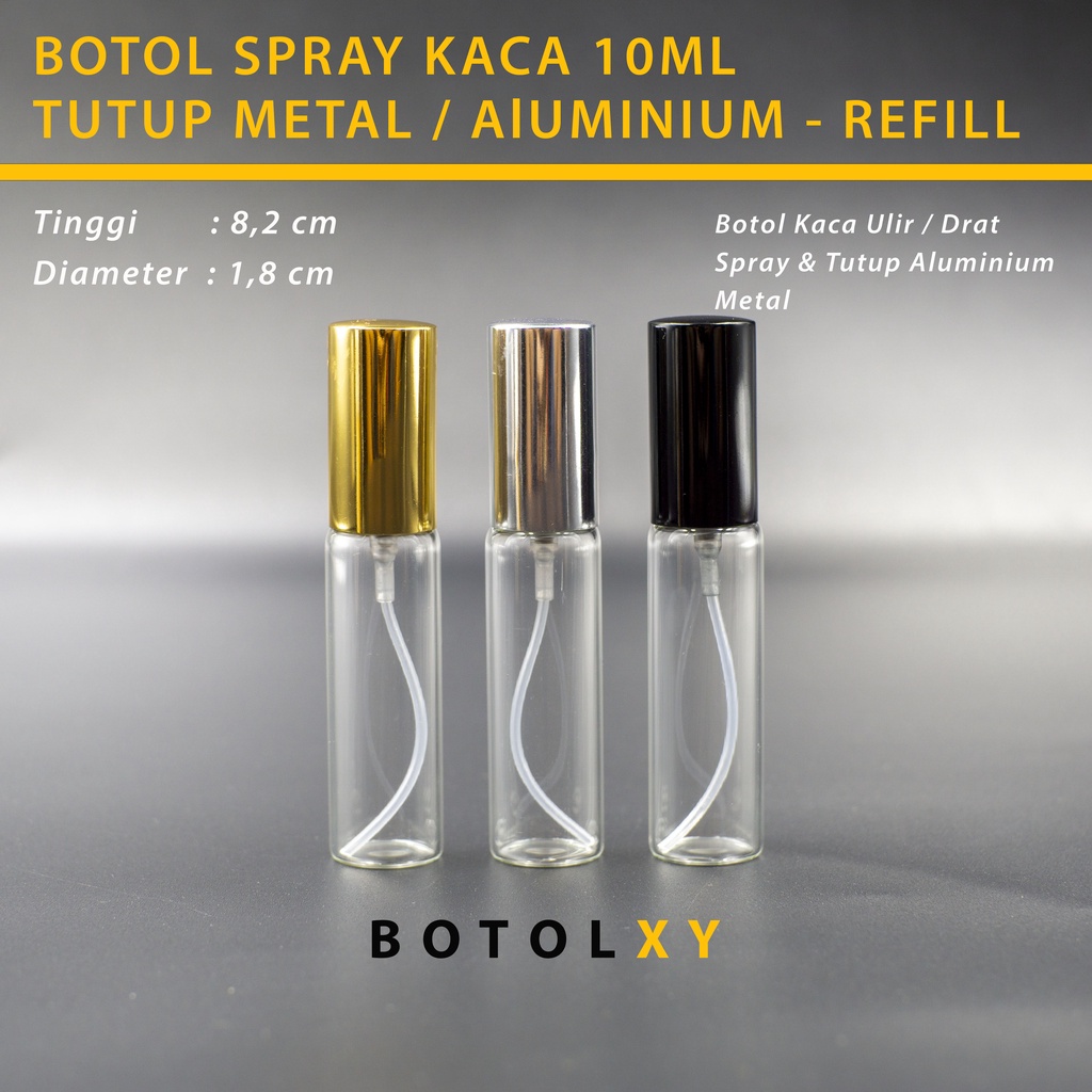 Jual Botol Spray Kaca 10ml Isi Ulang Travel Parfum - Spray Metal ...