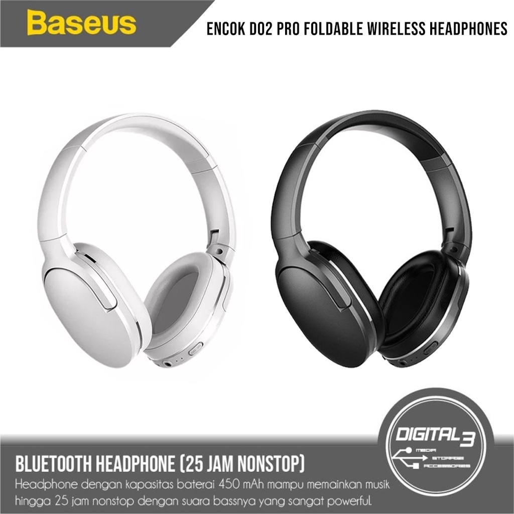 Jual Baseus Encok D02 Pro Foldable Wireless Bluetooth Headphone Headset ...
