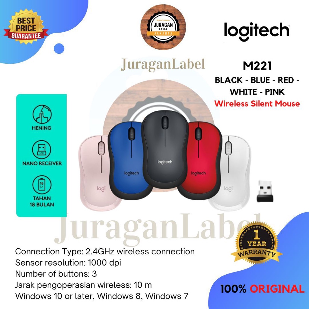 Jual LOGITECH M221 Wireless Silent Mouse Original | Shopee Indonesia
