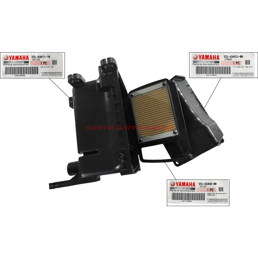 Jual Box Filter Udara Mio set Original Yamaha 5TL-E4411-01 & 5TL-E4450 ...