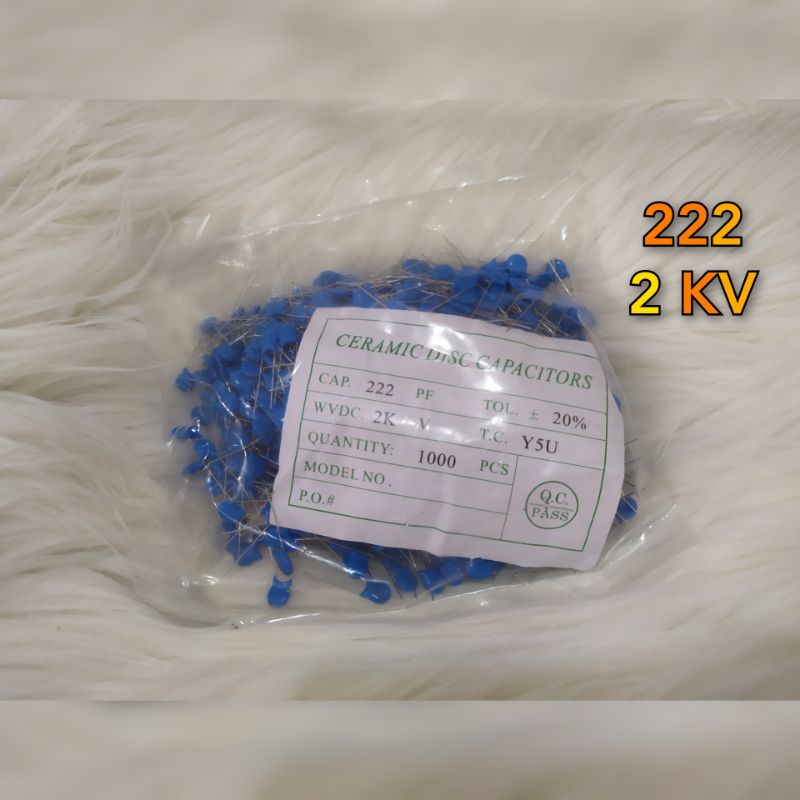 Jual per 1000 pcs kapasitor keramik 222 2kv capasitor ceramic 2,2 n 2 ...