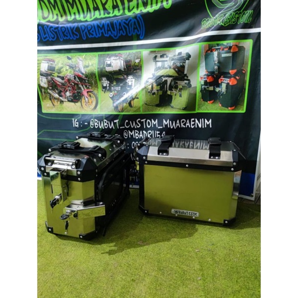 Jual Side box pannier 30L stainless mirror dan hairline , box pannier ...