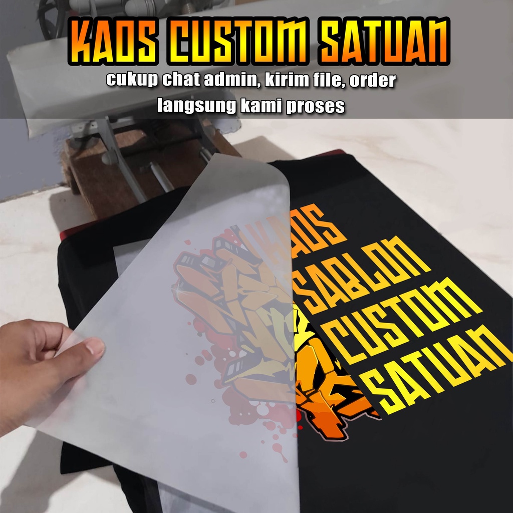Jual KAOS SABLON - BAJU CUSTOM SATUAN - T SHIRT DTF | Shopee Indonesia