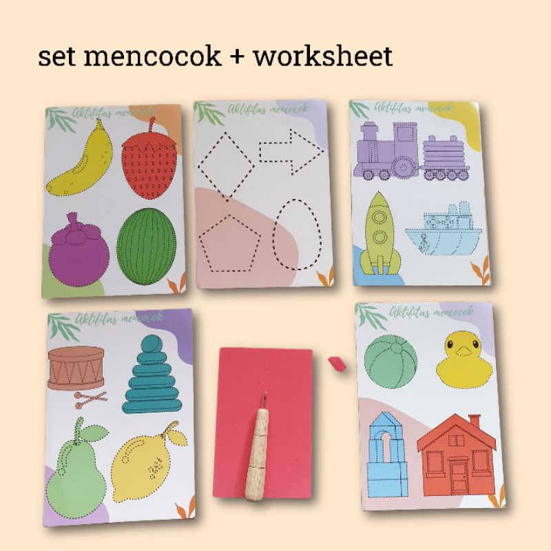 Jual smarttoys SET MENCOCOK + WORKSHEET mainan edukasi edukatif kayu ...