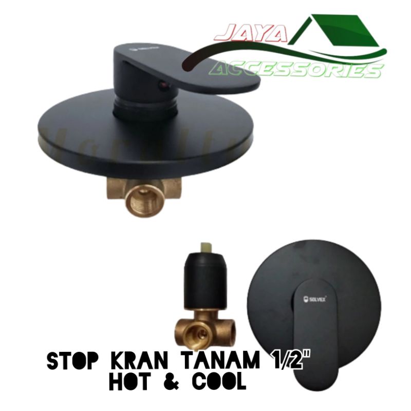 Jual stop kran tanam/kran tanam dinding kran tanam panas dingin hitam ...