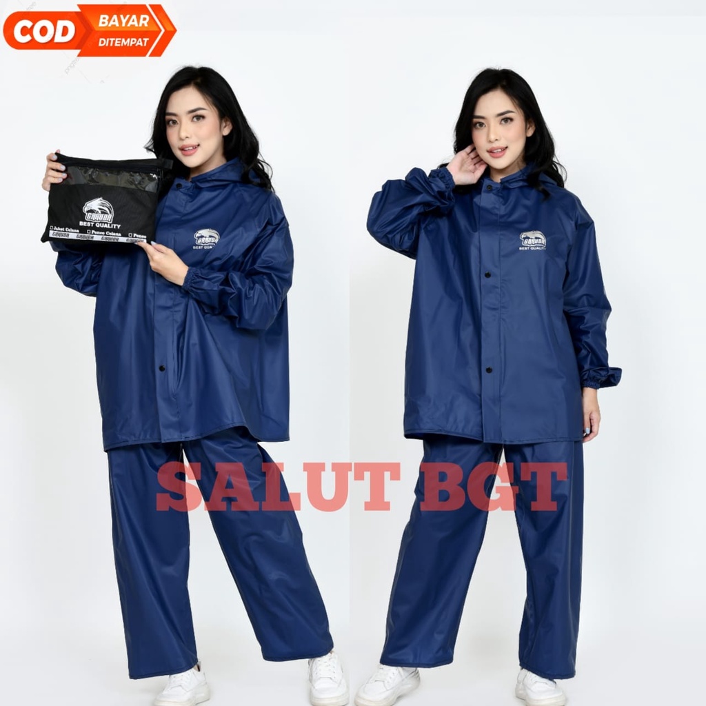 Jual JAS HUJAN, RAINCOAT Pria Wanita Terbaik By GARUDA Anti Rembes NAVY ...