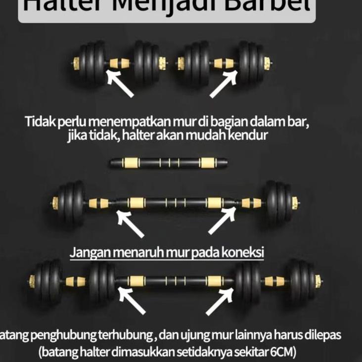 Jual Model Baru ketel bel 6 in 1 Dumbbell Barbel set peralatan fitness ...