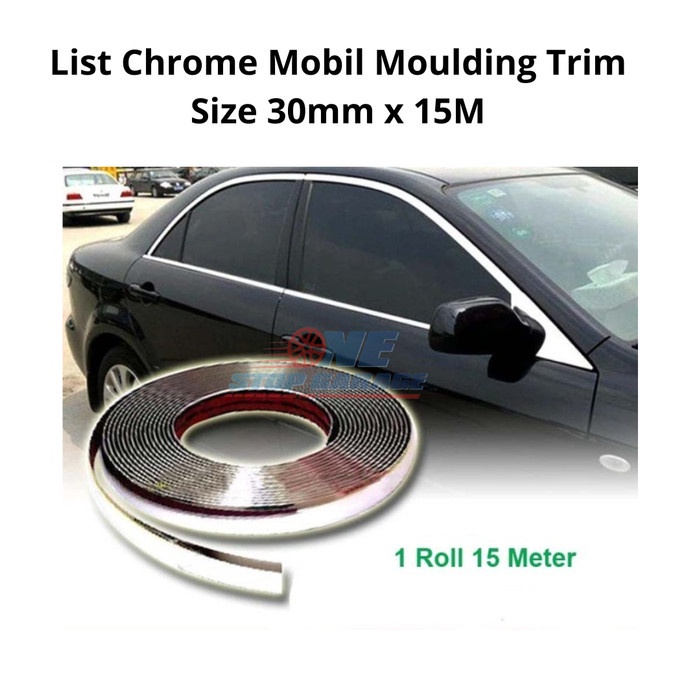 Jual List Chrome Mobil Moulding Trim / Body Eksterior Ukuran 30mm x 15M ...