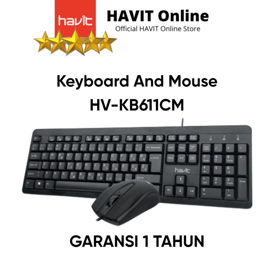 Jual HAVIT Keyboard And Mouse Office Wired Combo Multimedia USB ...