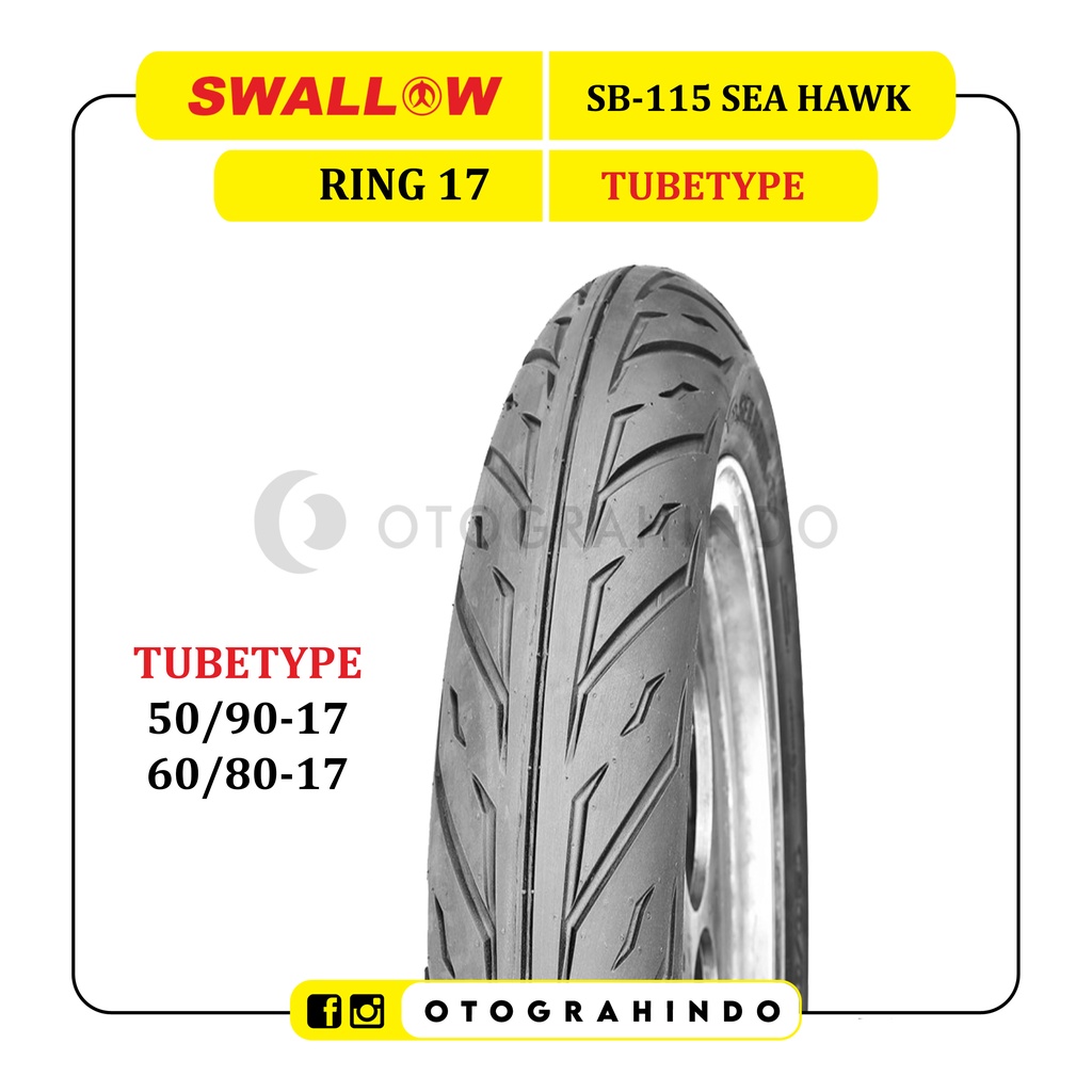 Jual Ban Motor Swallow SB-115 SEA HAWK 50/90 60/80 Ring 17 Tubetype Ban ...