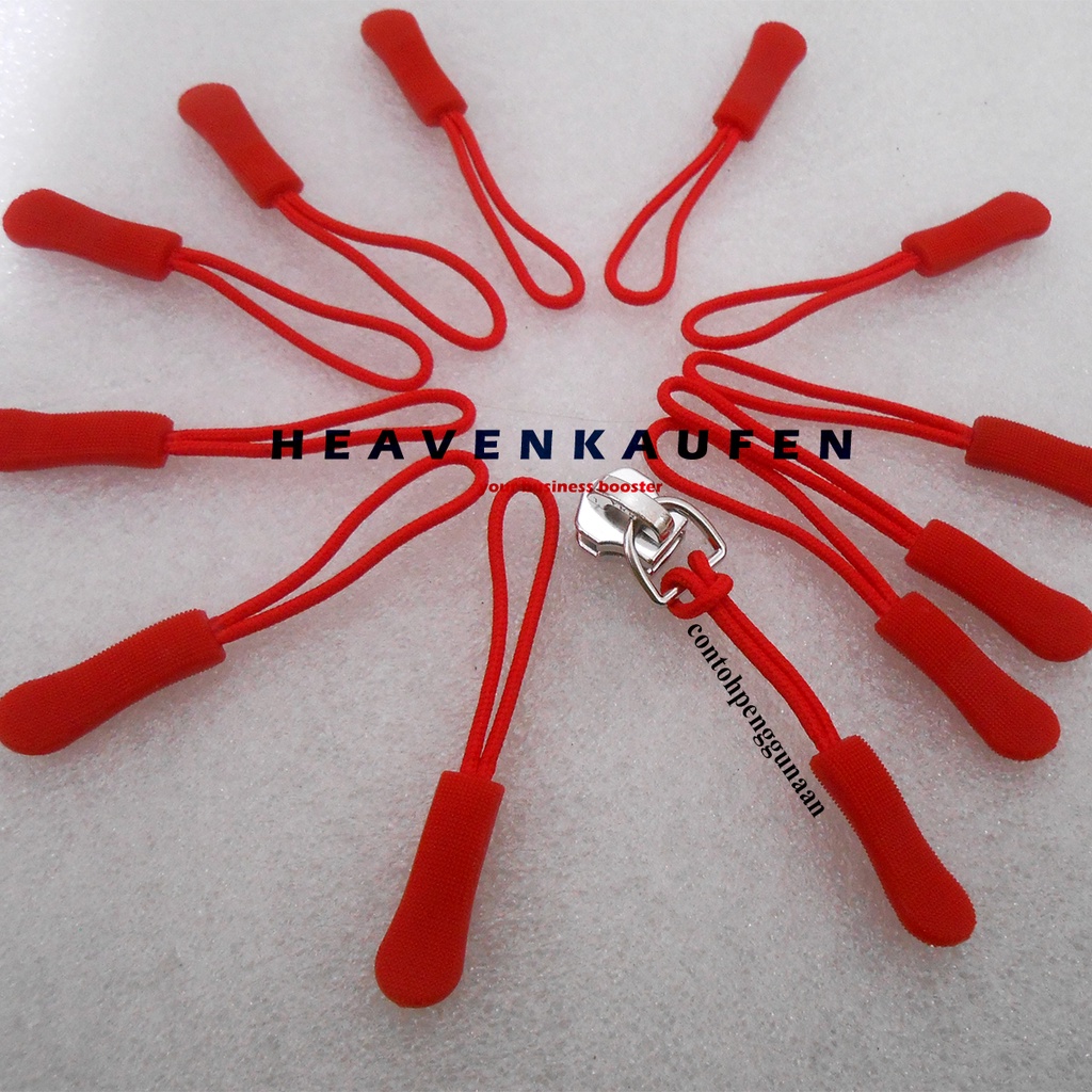 Jual Zipper Puller Tali Variasi Tarikan Kepala Resleting Warna Merah ...