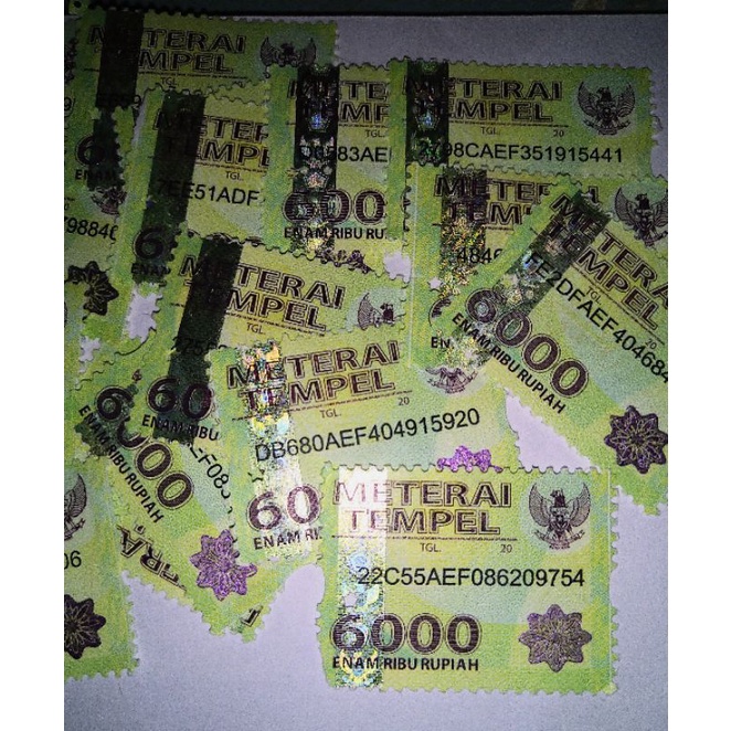 Jual Materai 6000 Tahun 2016, 2017, 2018, 2019, 2020, 2021 (Isi 50 ...