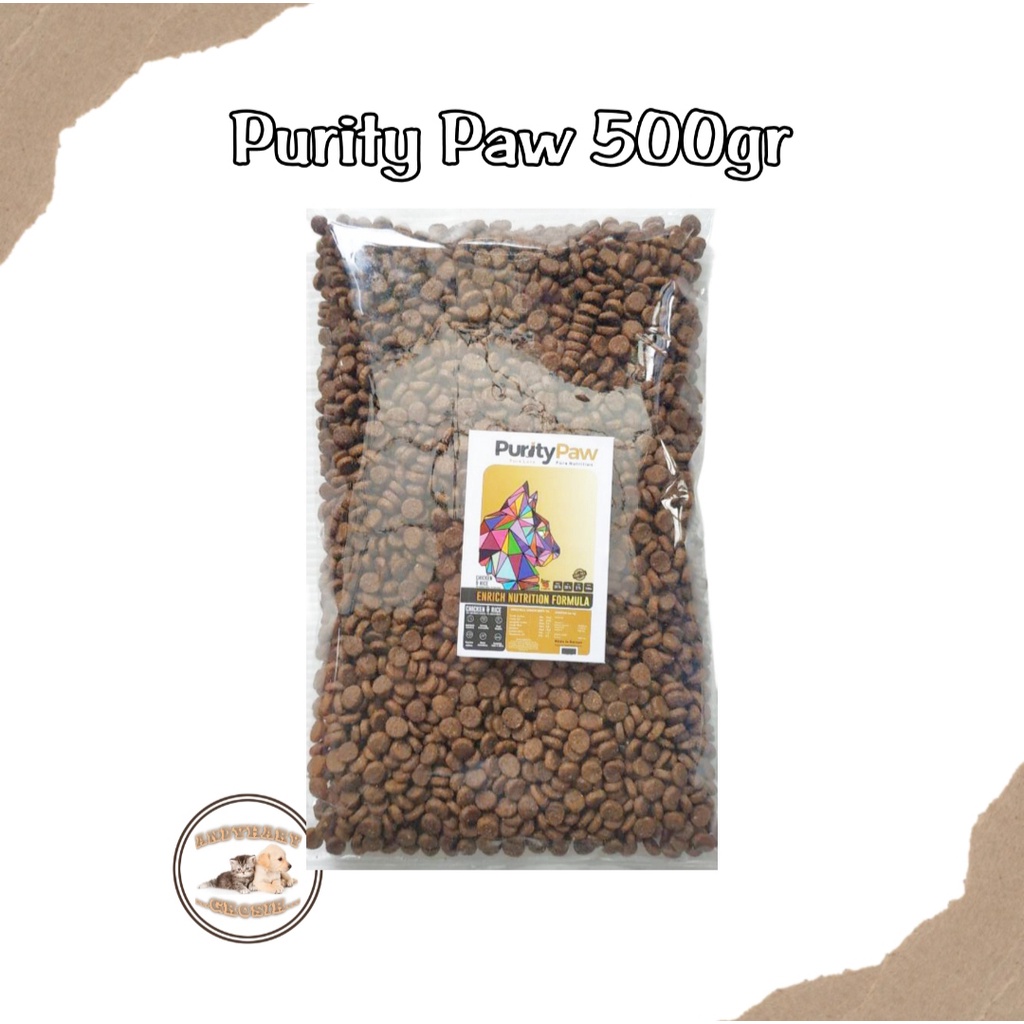 Jual Purity Paw Chicken & Rice 500 gram Dry Cat Food For All Life Stages | Shopee Indonesia