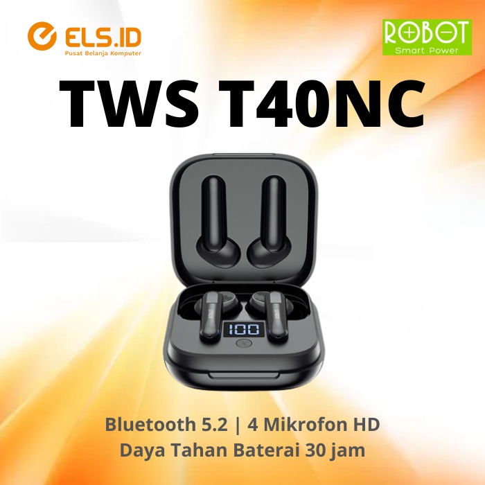Jual Robot TWS T40NC Earphone Bluetooth Wireless | Shopee Indonesia