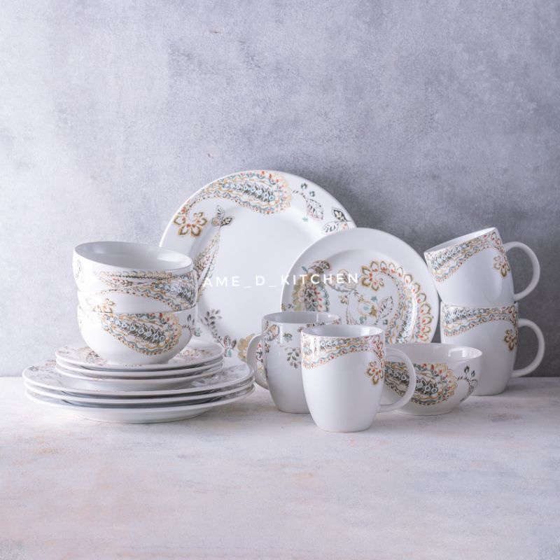 Jual Perlengkapan makan set keramik / Dinner set sango 16 pcs motif ...