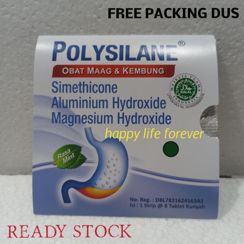 Jual Polysilane Tablet - Obat Maag dan Kembung - isi 8 tablet kunyah ...