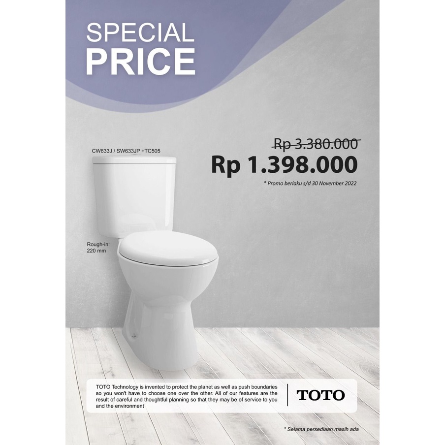 Jual KLOSET Duduk TOTO CW633j / Closet Duduk -Jet-TOTOJ / CW 633 J ...