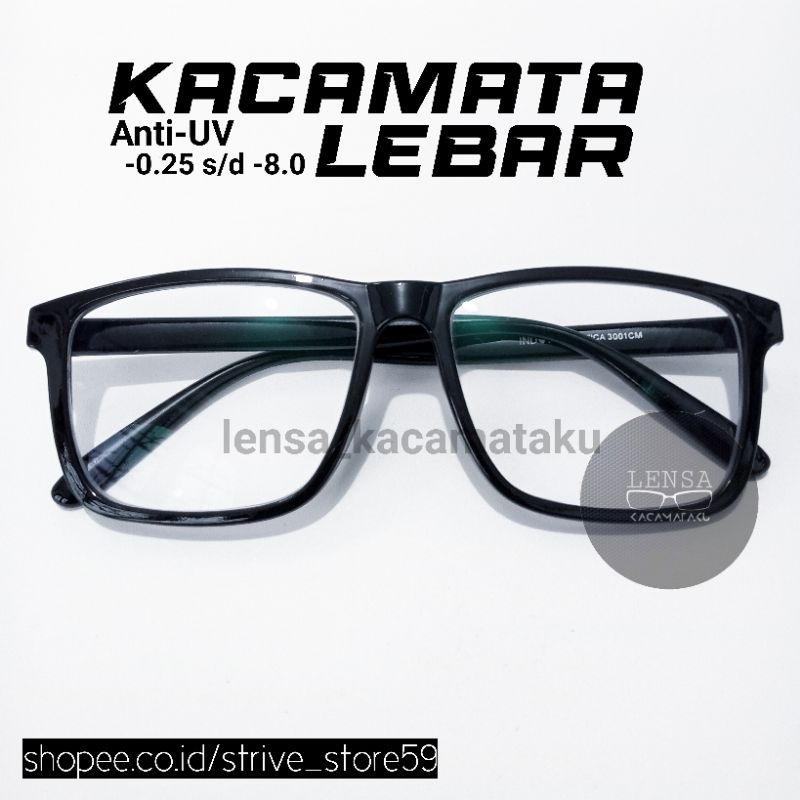 Jual Kacamata Besar Jumbo Kaca Mata Wajah Lebar Pria Wanita Minus Mines ...