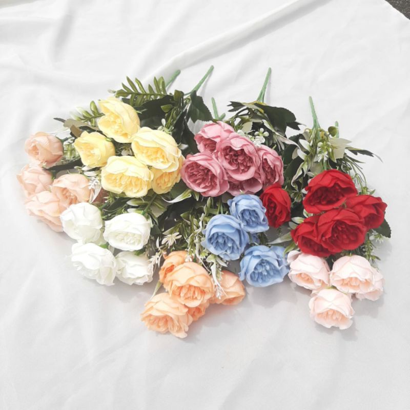 Jual 7471-1 BUNGA MAWAR PEONY / BUNGA ARTIFICIAL / BUNGA MEJA / BUNGA ...