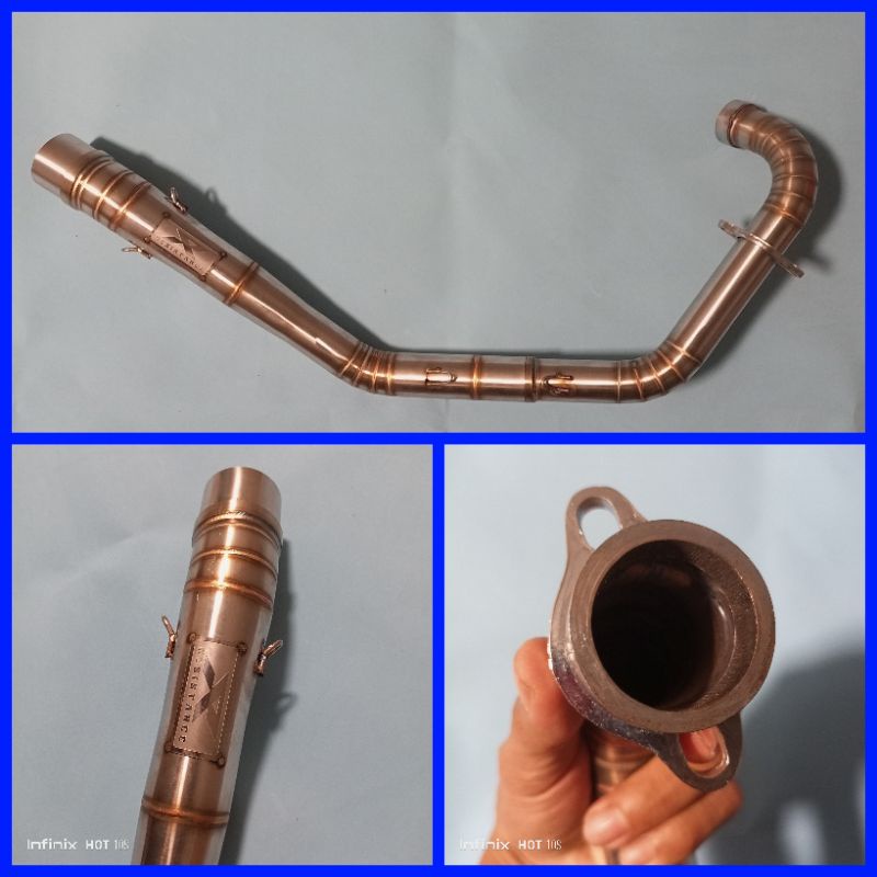 Jual header/leher knalpot racing original MERK RESISTANCE, PNP MX king ...