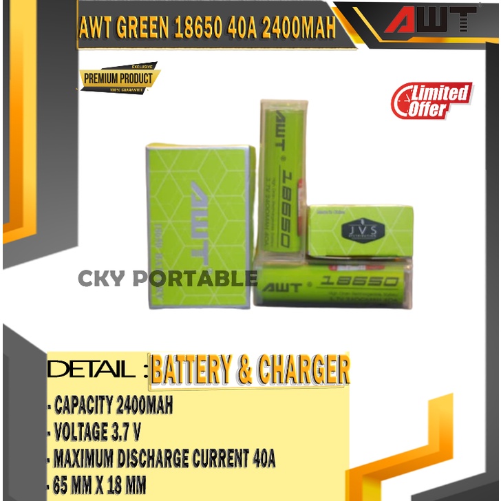 Jual AWT GREEN BATTERY 2400MAH 1PCS | Shopee Indonesia