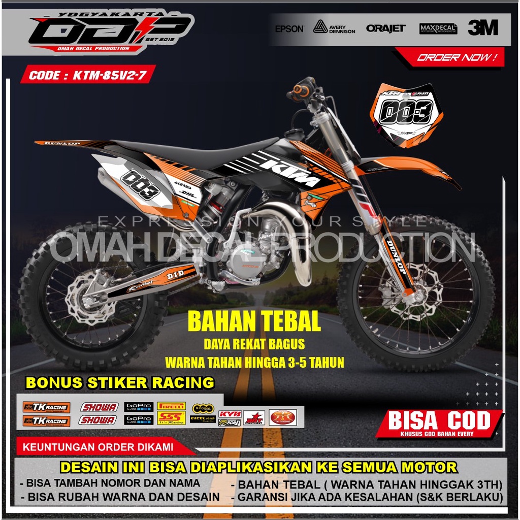 Jual DECAL KTM 250 FULL BODY DEKAL BODY SET KTM 85 2013 - 2016 EXC 2020 ...