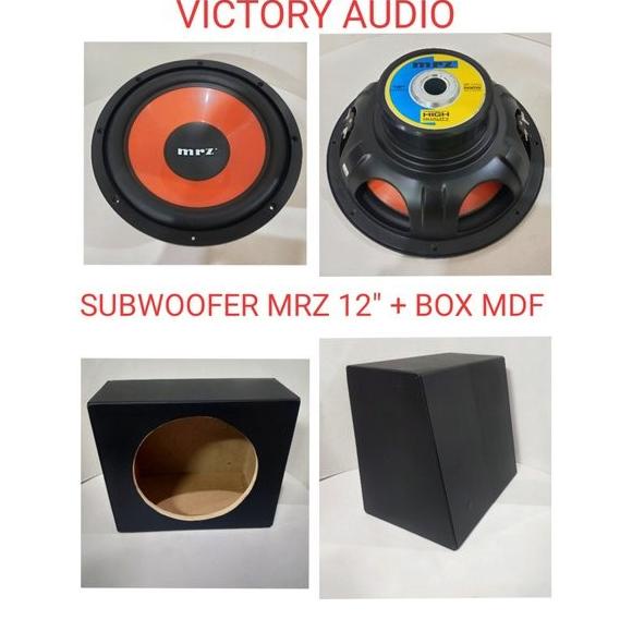 Jual Af Paket Audio Mobil Subwoofer Plus Box Speaker Mdf Hitam Merk Mrz ...