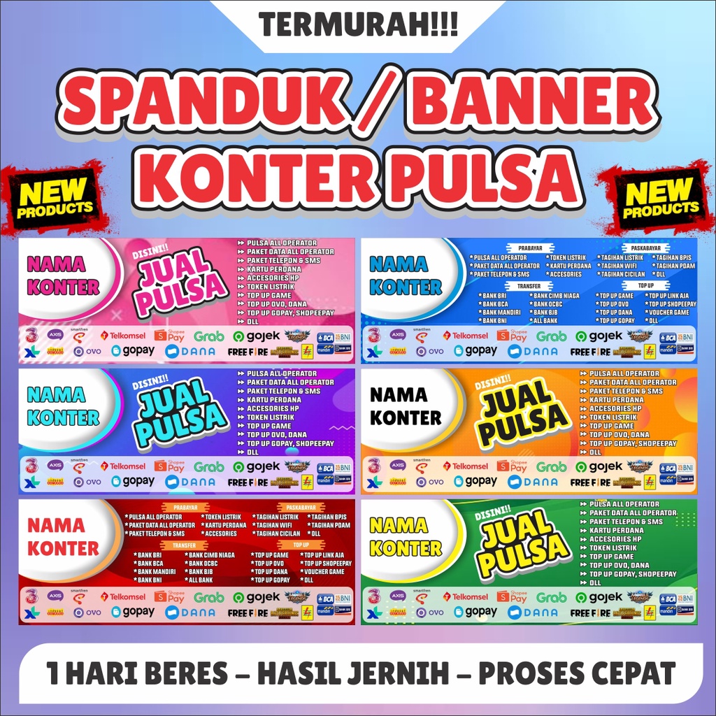 Jual BANNER-SPANDUK KONTER PULSA TERMURAHH!!! (NEWPRODUCT) | Shopee Indonesia