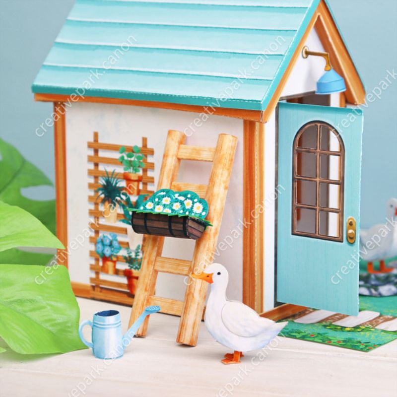 Jual miniatur rumah kebun tanaman kabin bebek elegen anak ayam berkebun ...