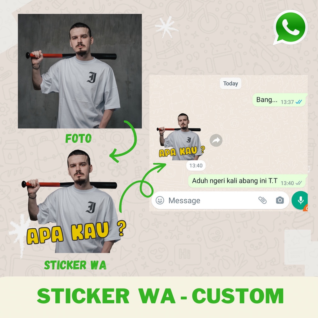Jual STICKER WA / WHATS APP CUSTOM FOTO PERSONAL | Shopee Indonesia