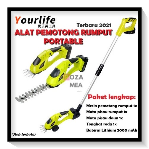 Jual Alat Pemotong Rumput Portable / Mesin Potong Rumput Baterai 2 In 1 ...