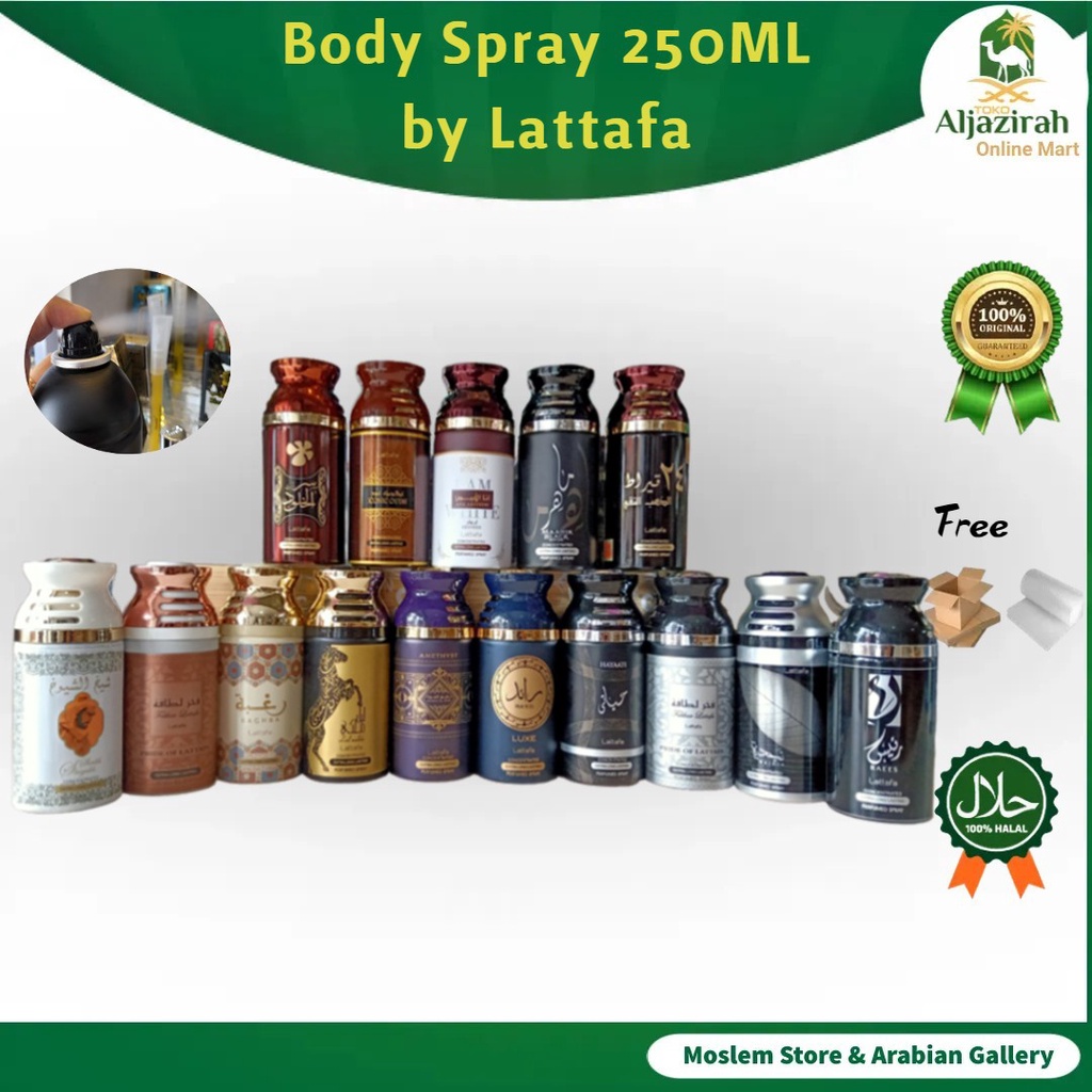 Jual BODYSPRAY LATTAFA DEODORANT 250 Ml All Varian ORIGINAL | Shopee ...