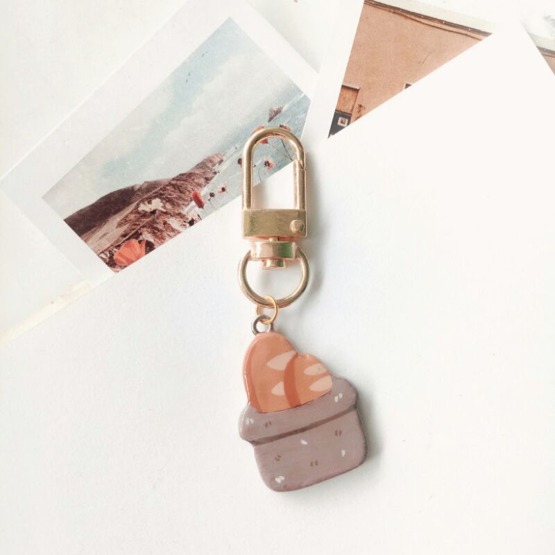 Jual Bakery and Cake Handmade Air Dry Clay Keychains with Glossy Finish ...