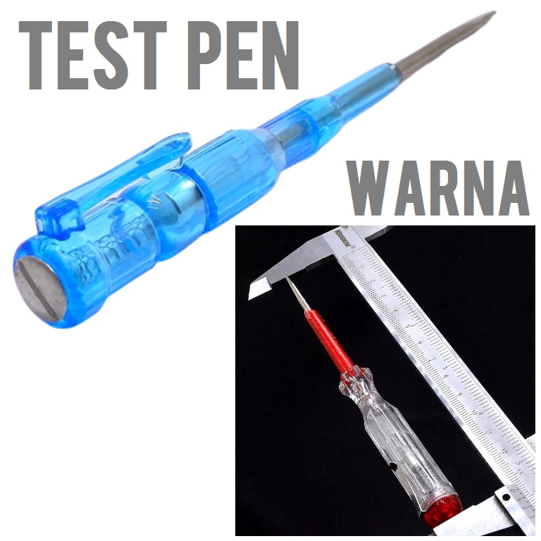 Jual M8 M9 Tespen Warna Merah Biru Obeng Minus Nyala Led Plus Pengait ...