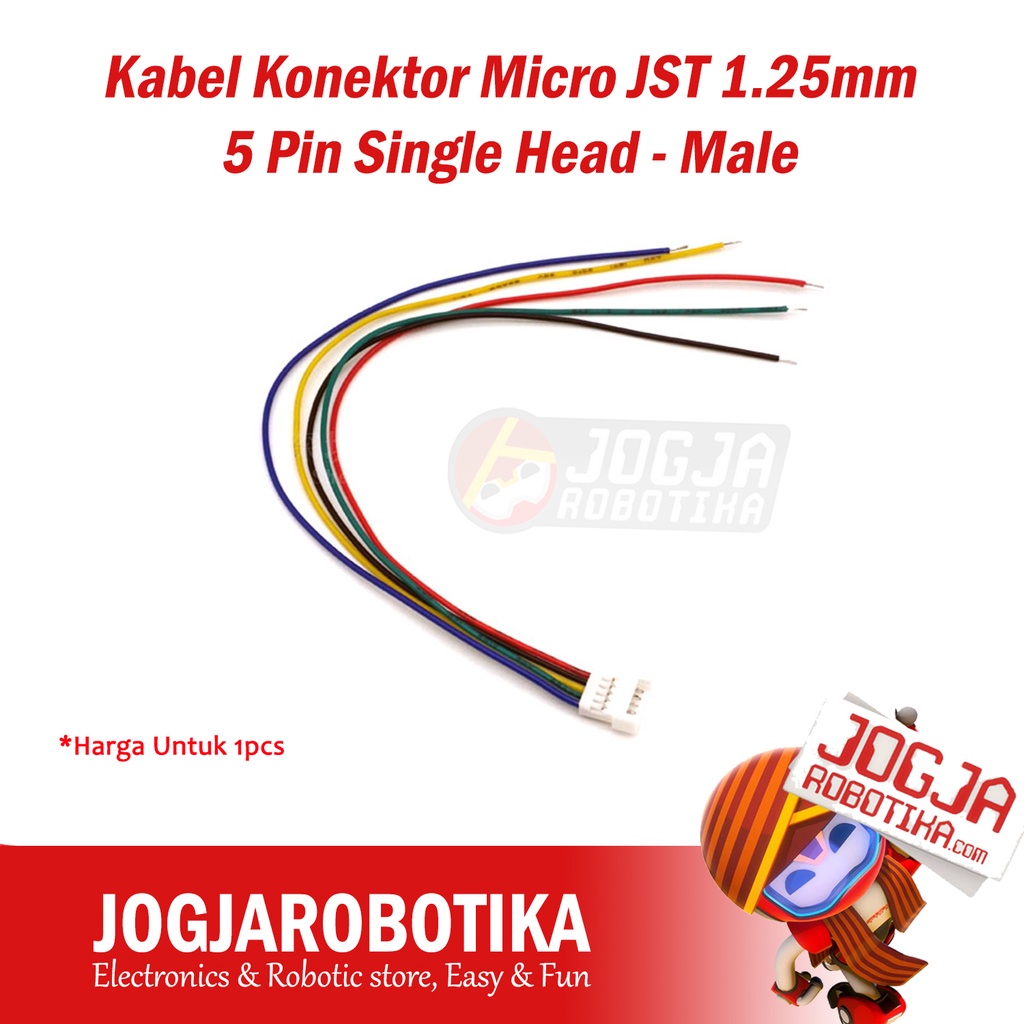 Jual Kabel Konektor Micro JST 1.25mm 5 Pin Single Head - Male | Shopee ...
