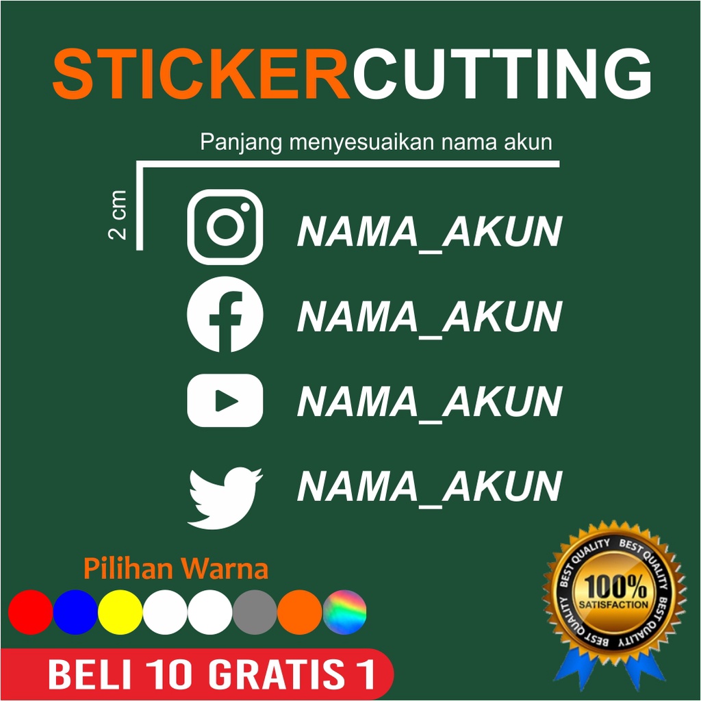Jual STICKER STIKER CUTTING NAMA AKUN SOSIAL MEDIA SOSMED INSTAGRAM ...
