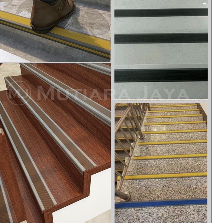 Jual RSK124 Lis tangga Pengaman Anti Slip tangga + Doubletape Step Nosing karet || | Shopee ...
