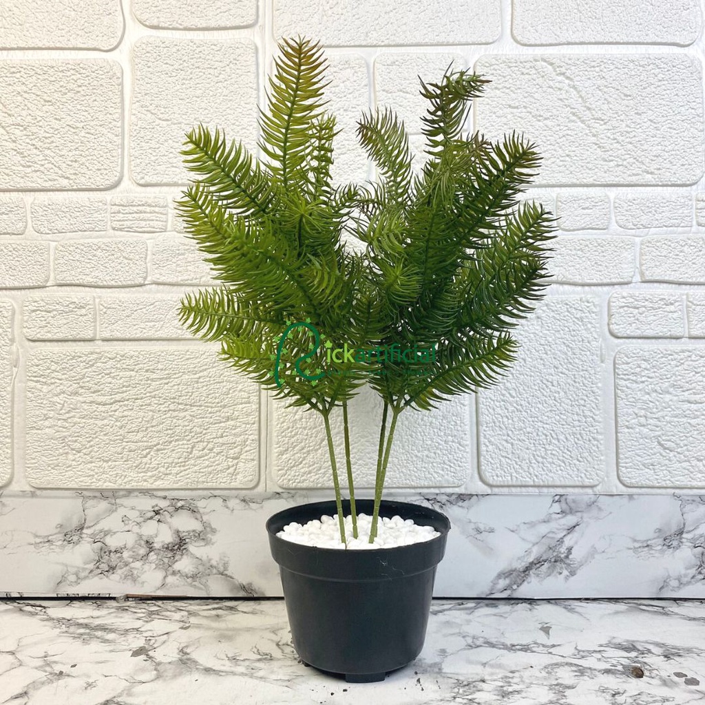 Jual Pohon Daun Pinus Cemara Tangkai X4 Latex Artificial Pot Dasar ...