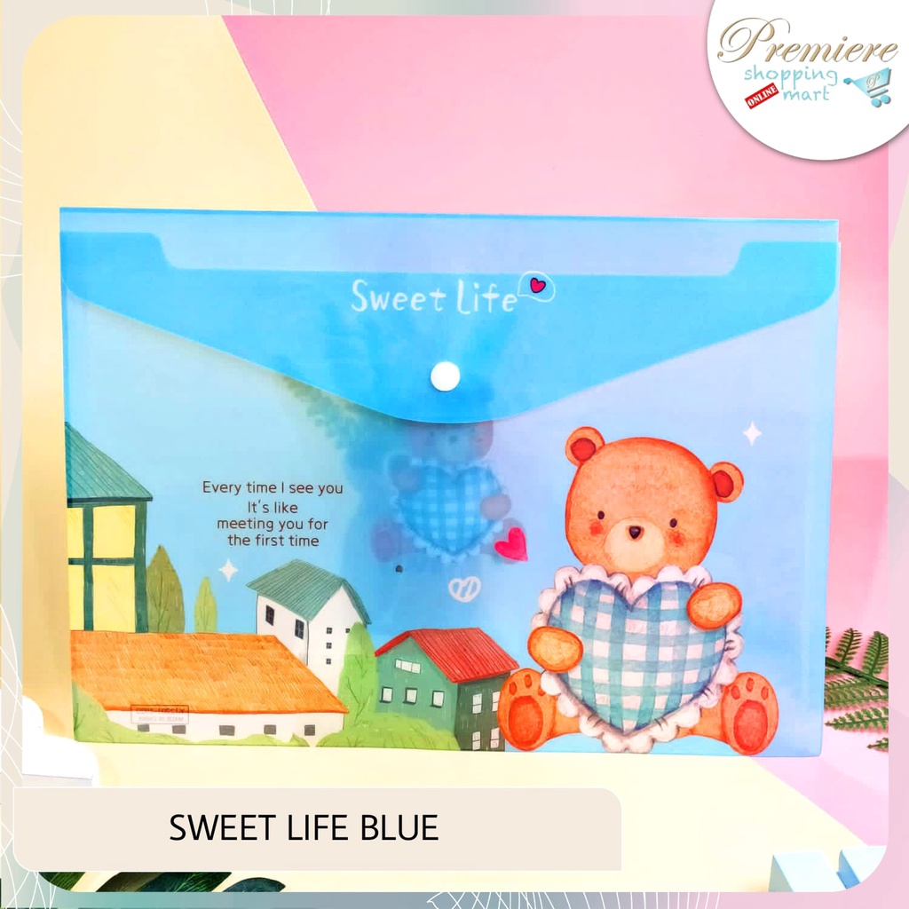 Jual Map Kancing Mika Transparan Kertas A4 Motif Lucu Map Plastik ...